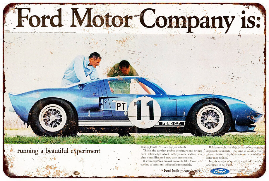 1965 FORD GT Vintage Look Reproduction metal sign 8 x 12 | eBay