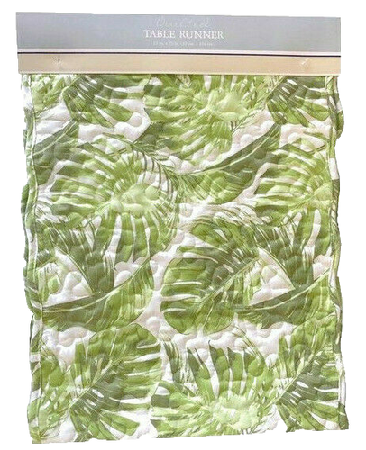 Palm Leaf Pineapple Table Runner Reversible Quilted Beach Summer House ...