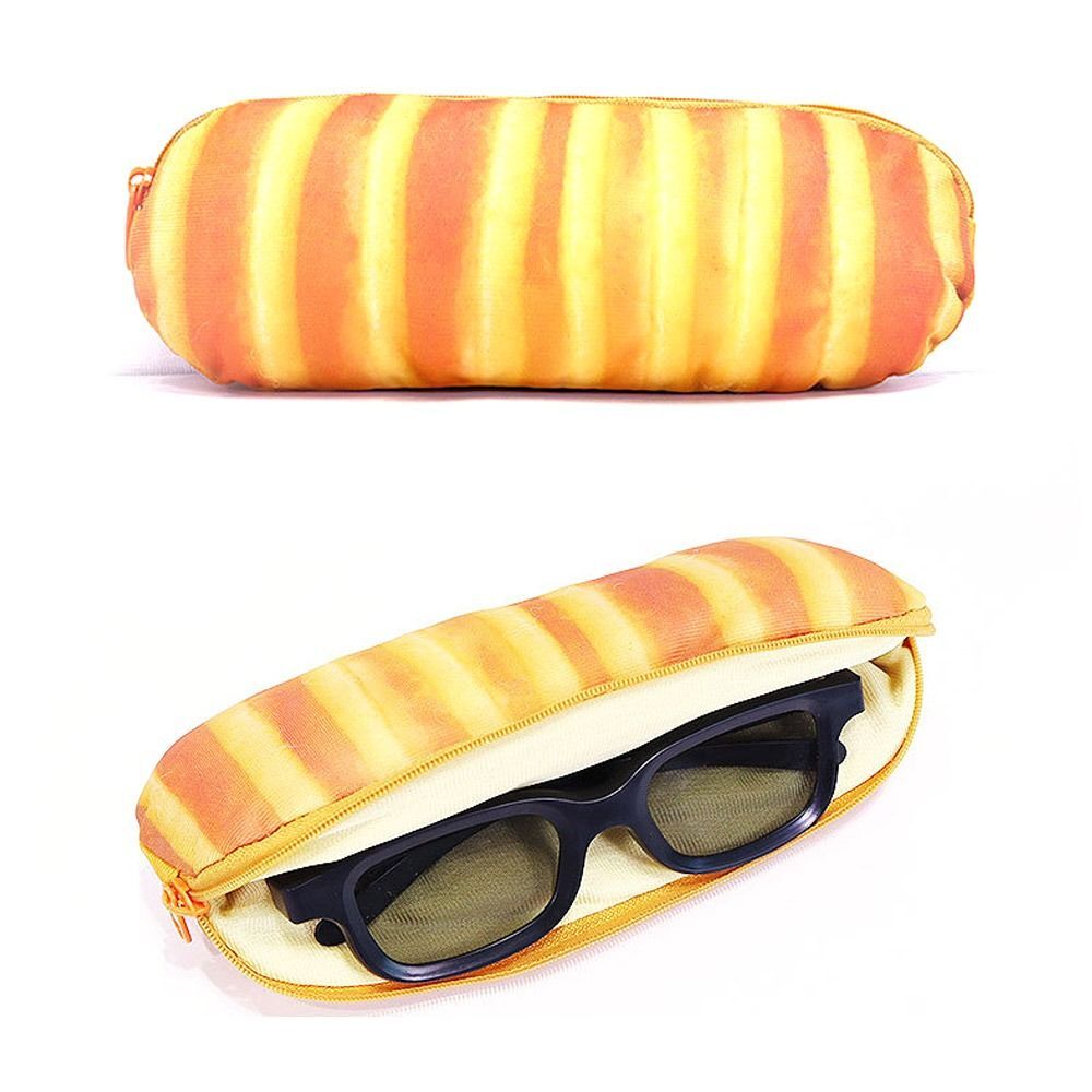 Simulation Bread Pencil Bag Large Capacity Zipper Pencil Case Storage ...