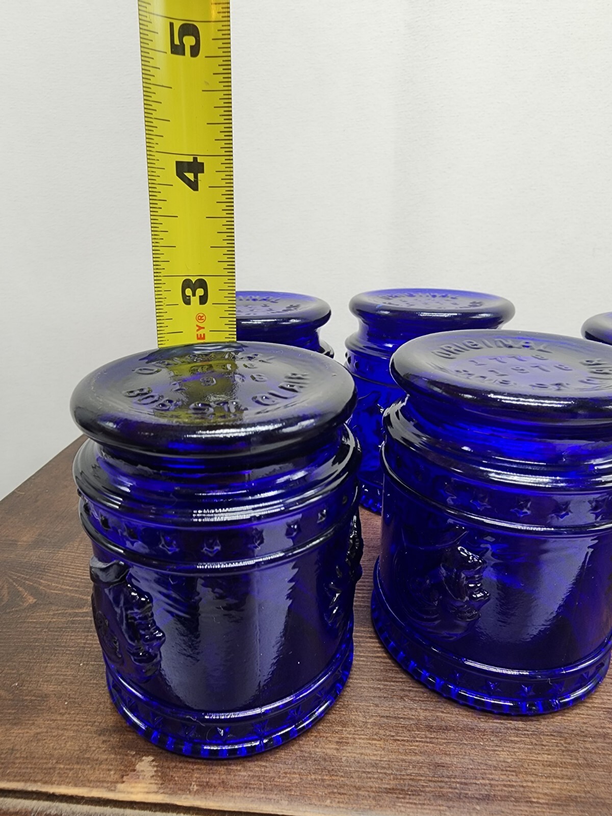 Bob St Clair 1976 Bicentennial Cobalt Blue Glass Toothpick Holder Set ...