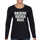 Skibidi Sigma Rizz Women's Long Sleeve T-shirt Funny Goat Gyatt Meme ...