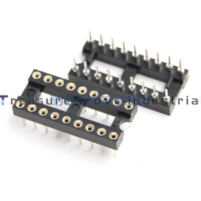 5PCS 18Pin DIP SIP Round IC Adaptor Sockets Solder Type Gold Plated ...
