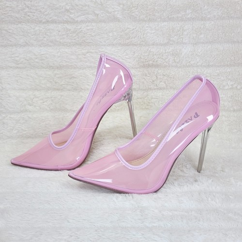 PVC Jelly Translucent High Heel Pointy Toe Stiletto Pumps Shoes Pink ...
