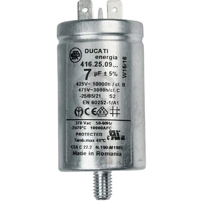 CANDY Genuine Tumble Dryer Motor Capacitor 7UF microfarad 41039164 ...