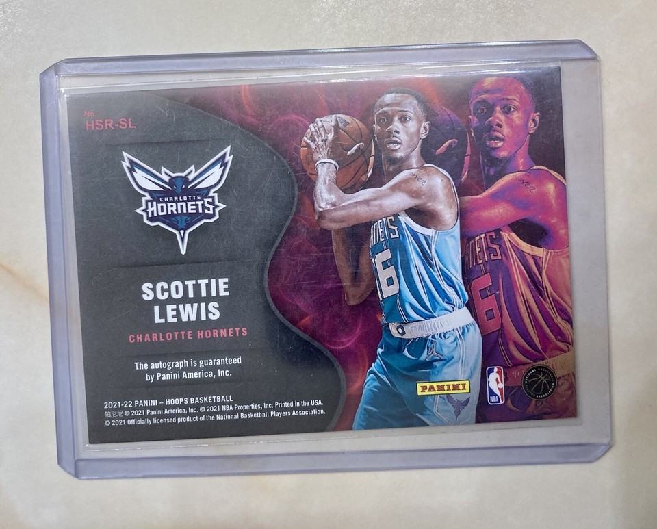 Scottie Lewis 2021-22 Hoops Basketball Hot Signature Rookie Green Foil ...