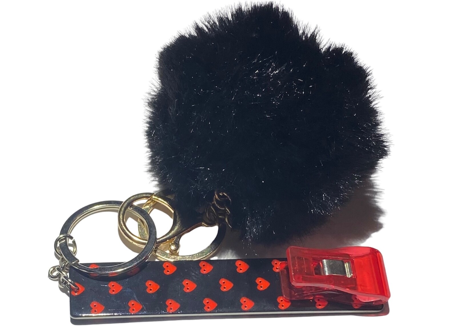 ATM credit card grabber for long nails keychain w/ Pom Pom, card puller ...