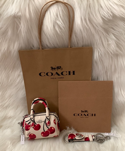 COACH Cherry Mini Rowan Bag Charm and Valet Key Ring Set NWTs | eBay