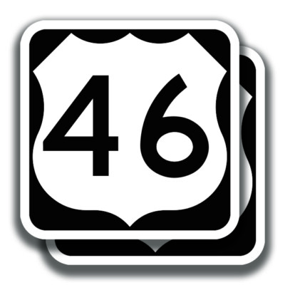 U.S. ROUTE 46 DECAL 2 Stickers Road Sign Bogo Highway Car Truck Bumper ...