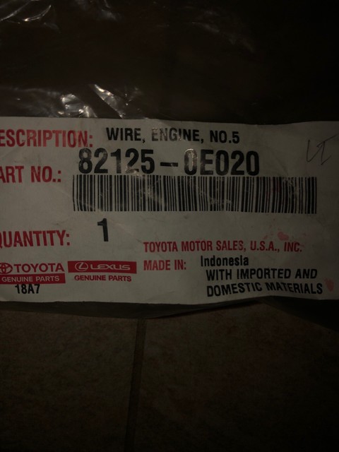 Toyota OEM Injector Wire Harness 82125-0e020 for sale online | eBay