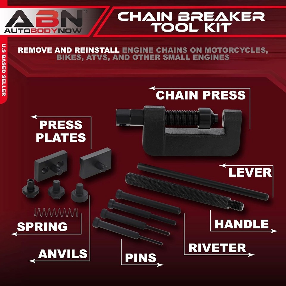 Versatile Chain Breaker Tool Set with Heavy-Duty Case - Fit for 35 to ...