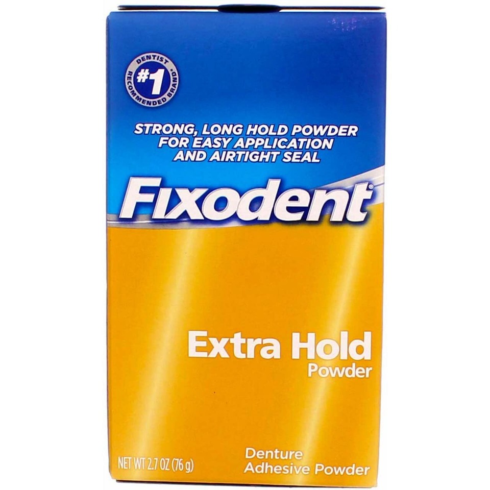 3 Pack - Fixodent Denture Adhesive Powder Extra Hold 2.7 Oz By Fixodent ...