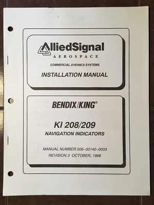 Bendix/King KI-208 & KI-209 Service manual | eBay