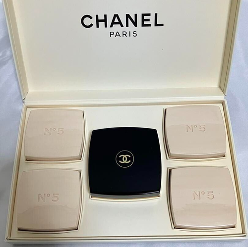 NEW UNOPENED CHANEL No 5 Perfumed Soaps 75 g x5 + Soap Case Set N°5 No ...