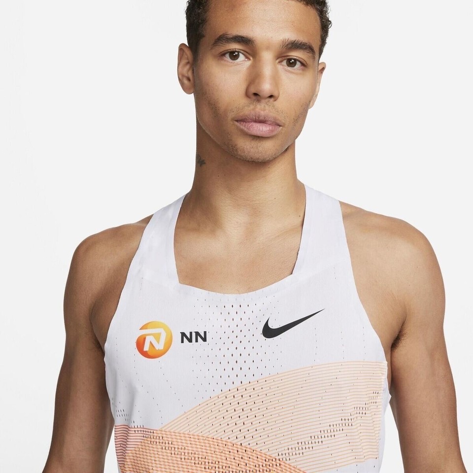 Size XL- Nike Men's AeroSwift NN Running Singlet, White/Orange. | eBay