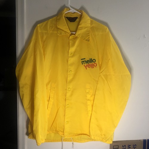 Vtg Mello Yello Soda USA Made Windbreaker Jacket 80’s Mens Large Yellow ...
