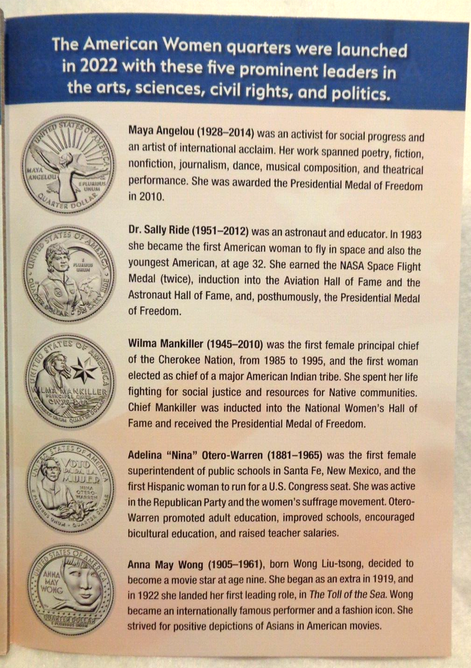 Whitman American Women Quarters Coin Folder 2022-2025 Album Book | eBay