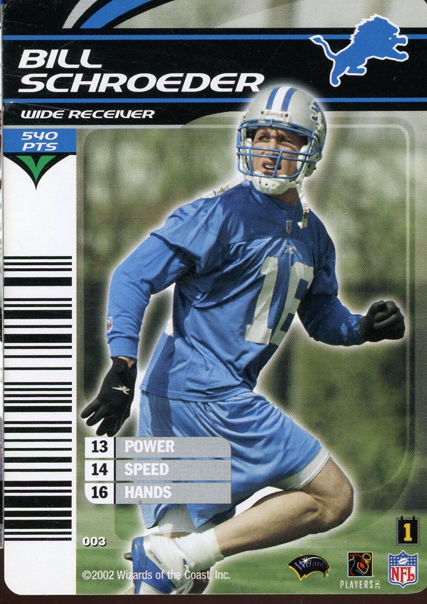 2003 NFL Showdown BILL SCHROEDER LIONS #003 | eBay