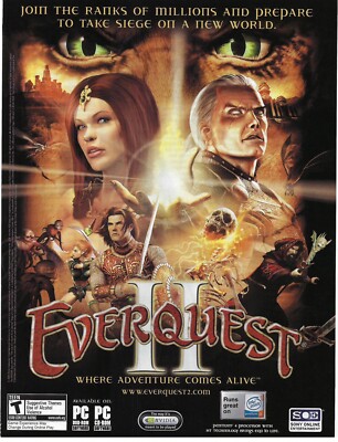2004 Everquest 2 Video Game MMO RPG Adventure Sony Online Retro Print ...