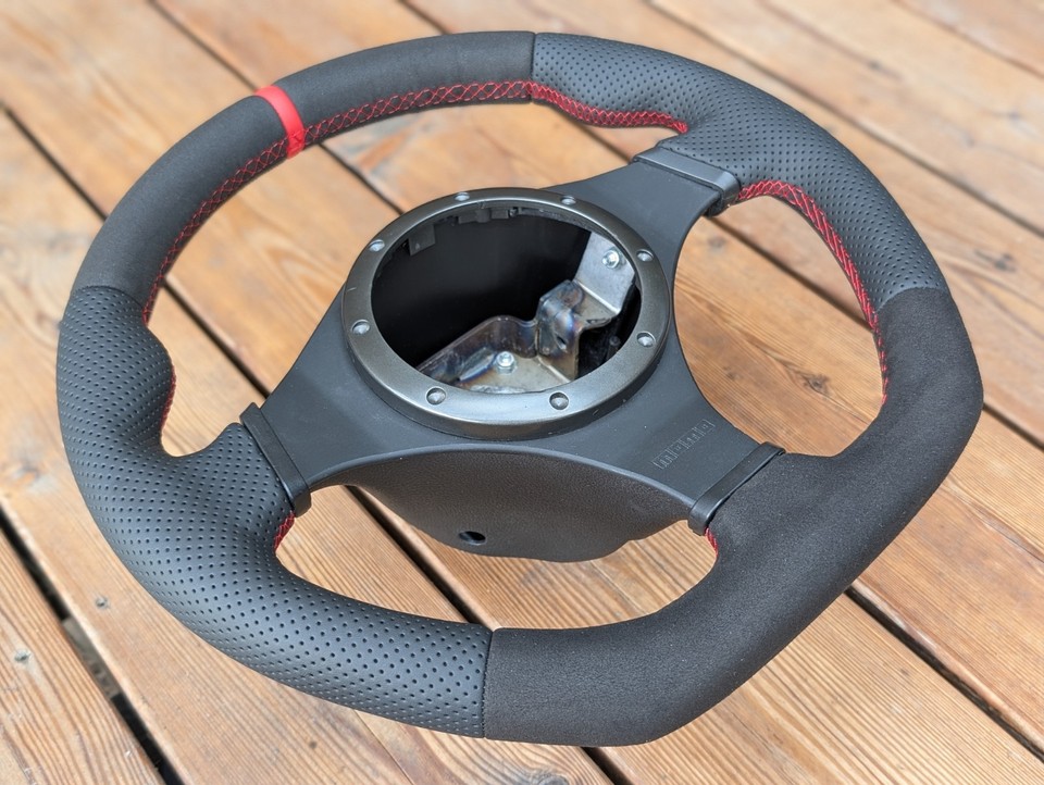 NEW LEATHER Steering Wheel OEM Mitsubishi Lancer Evolution 7 8 9 FLAT ...