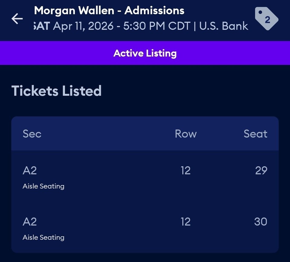 Morgan Wallen Aisle Seat Offer