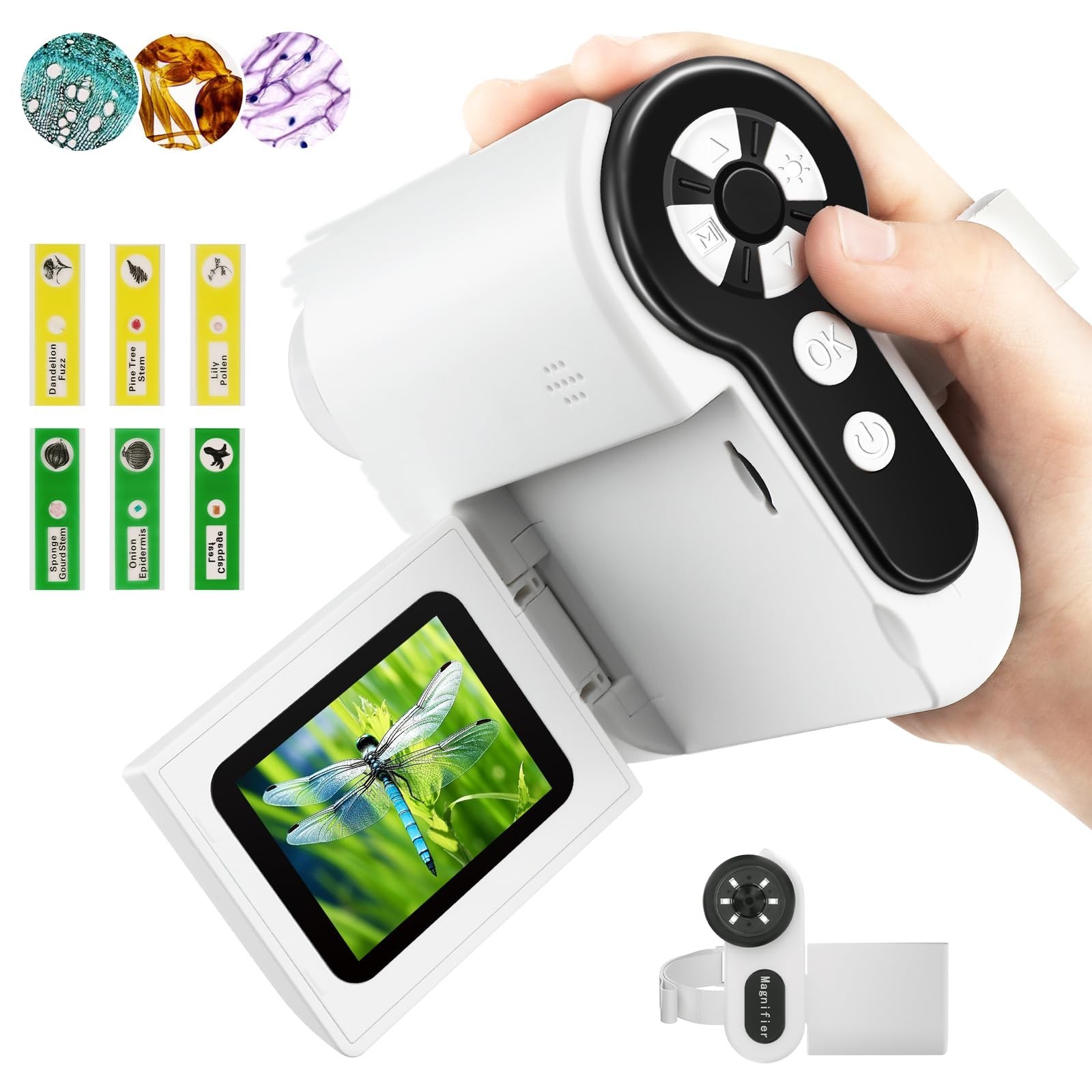 Microscope for Kids, [3-in-1] 1000X Handheld Mini Scope with 2" LCD ...