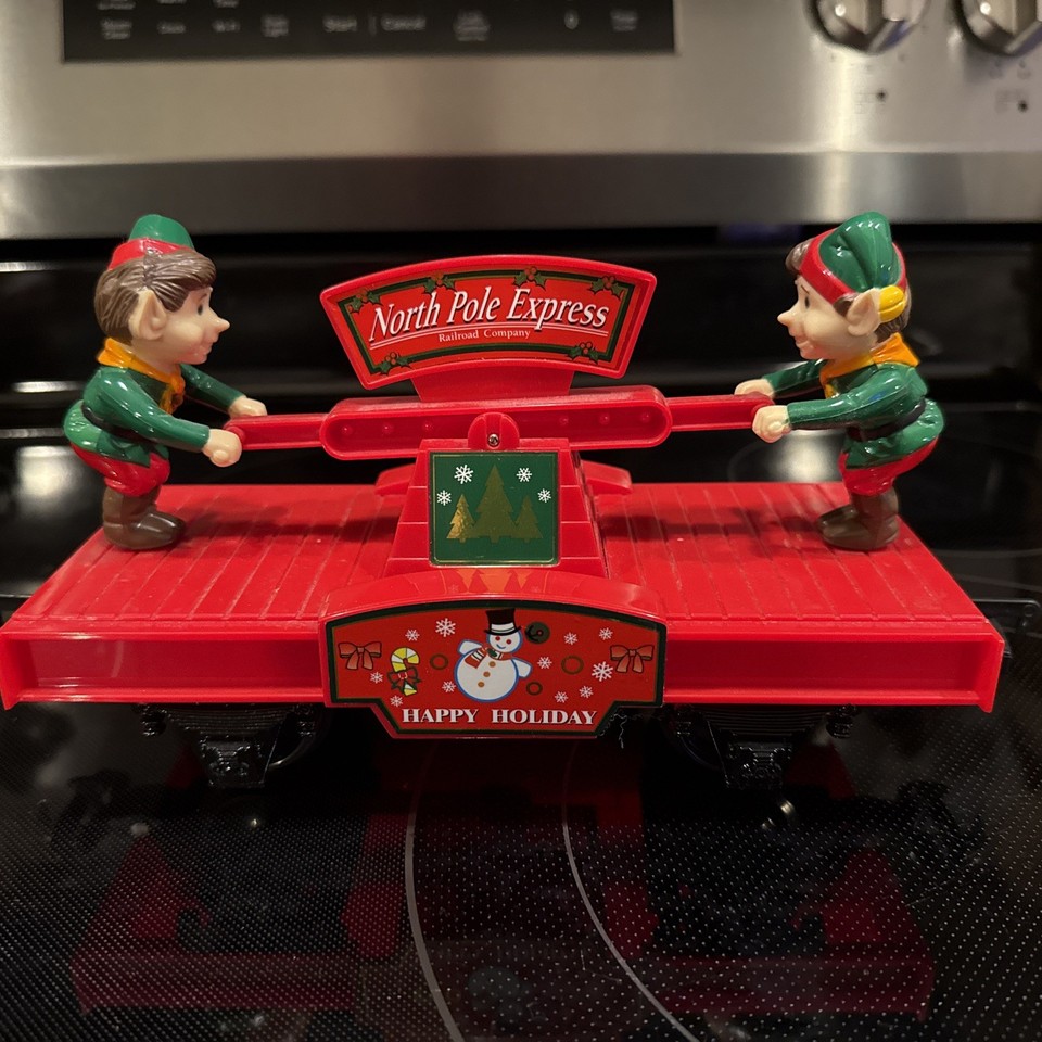 PUMPING ELF HAND CAR ~ Happy Happy Holidays Express Train Car ...