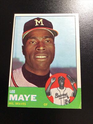 Vintage 1963 Topps Lee Maye Milwaukee Braves #109 Baseball Card Very ...