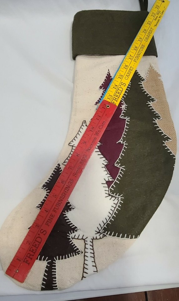 Christmas Stocking Trees Tree Primitive Embroidered Home Decorators ...
