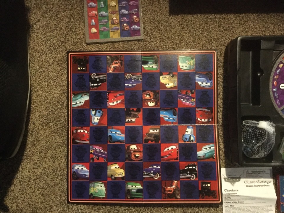 Pre Owned Disney Cars 8 Game Set. Checkers, Bingo., Tic Tac Toe, 3 Card ...