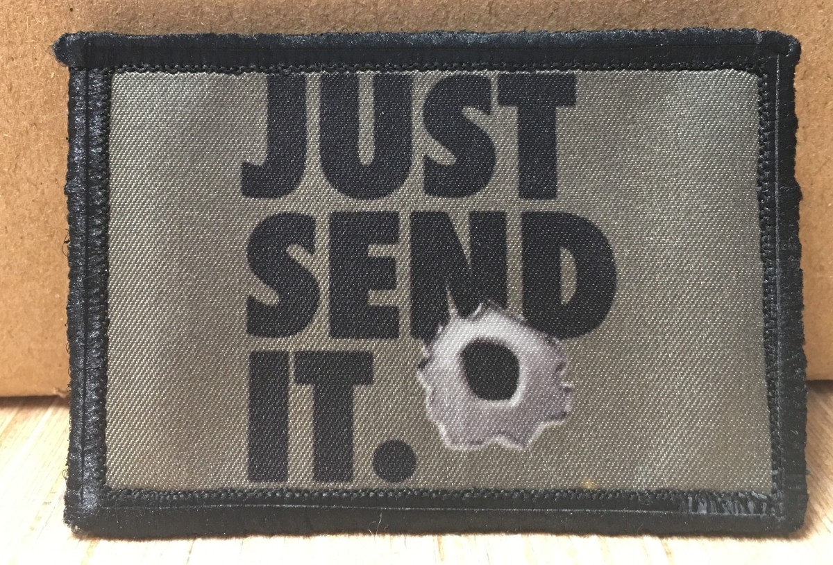 Sniper Just Send It Morale Patch Tactical ARMY Hook Military USA Badge ...