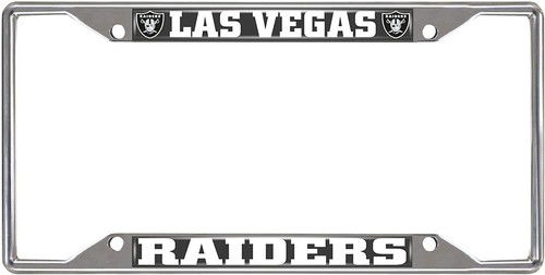 Las Vegas Raiders Metal License Plate Frame Chrome Tag Cover 6x12 Inch ...