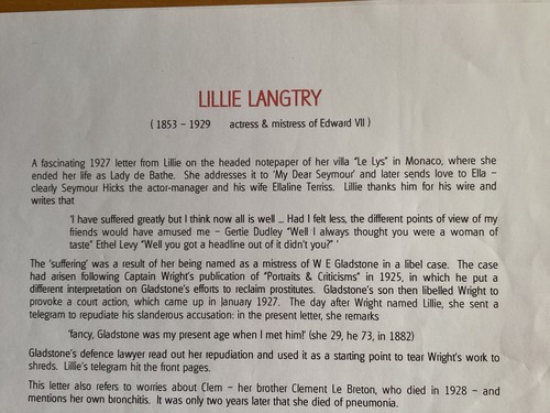 Lillie Langtry Signed Letter 1927 Lady De Bathe Actress & Mistress of ...