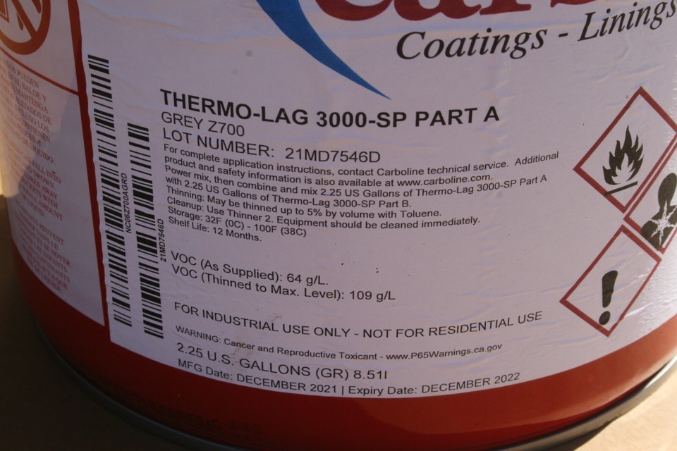 Carboline Thermo-Lag 3000-SP Part A Fireproof Coating 2.25GL - Grey | eBay