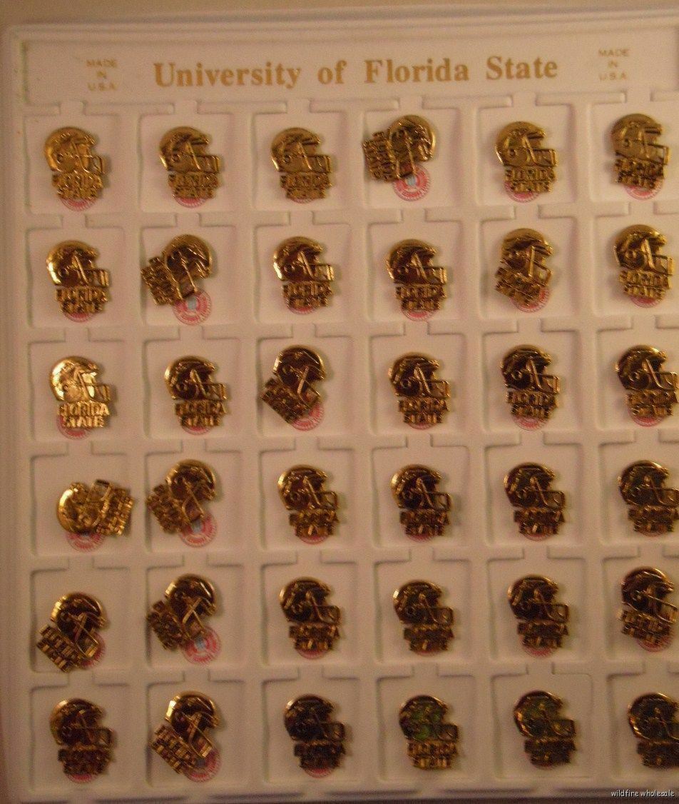 WHOLESALE 36 FSU FLORIDA STATE SEMINOLES FOOTBALL PINS ncaa gold lapel ...