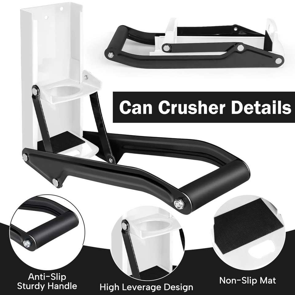 16 oz Metal Aluminum Can Crusher, Wall Mounted Heavy Duty Smasher ...
