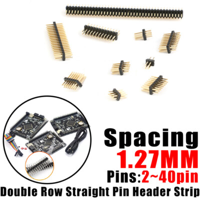Male Double Row Right Angle Header Strip 1.27mm Pin Header Connector 2 ...