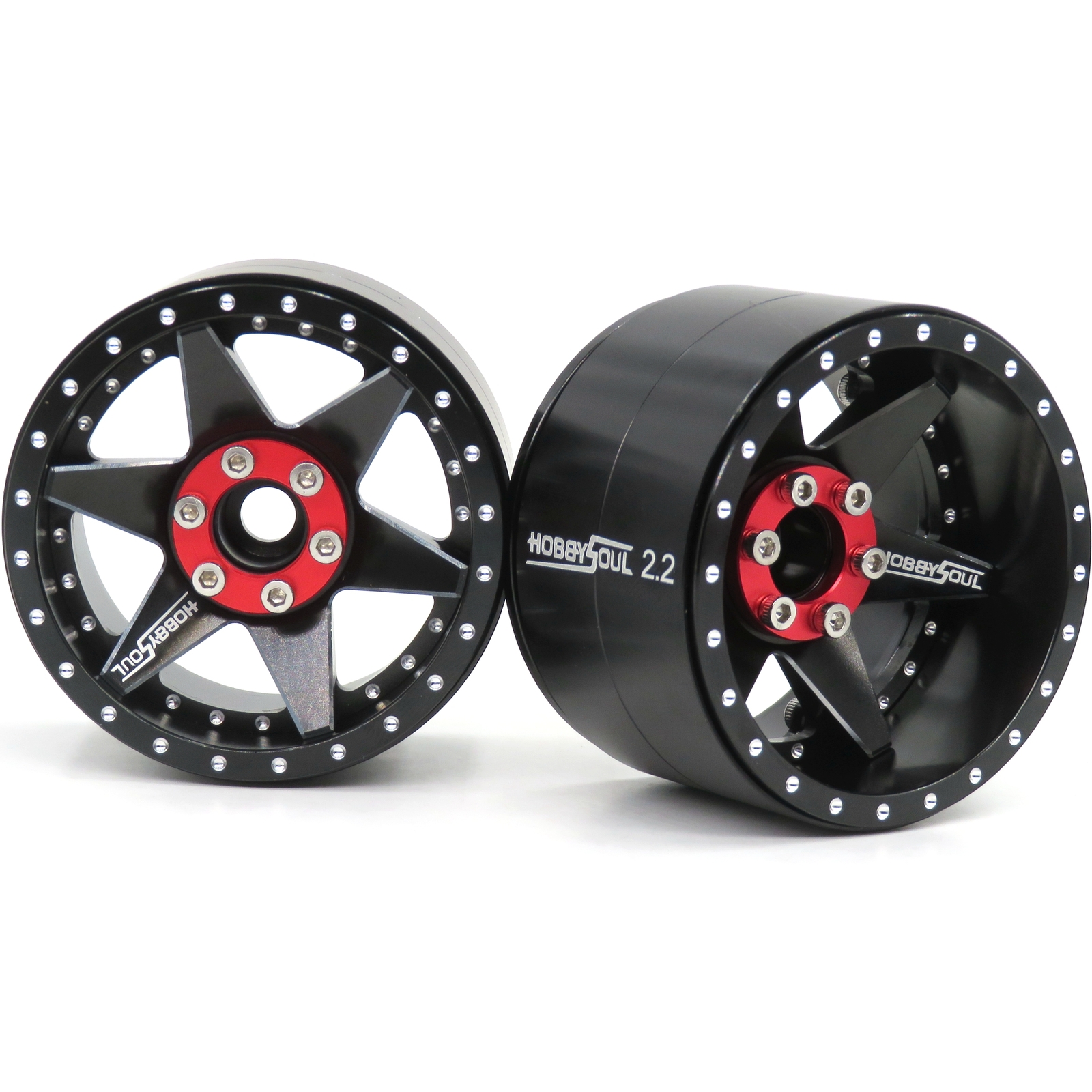 2x RC 2.2 Beadlock Wheels Adjustable 4 Offsets Rims For 1/10 Mud ...