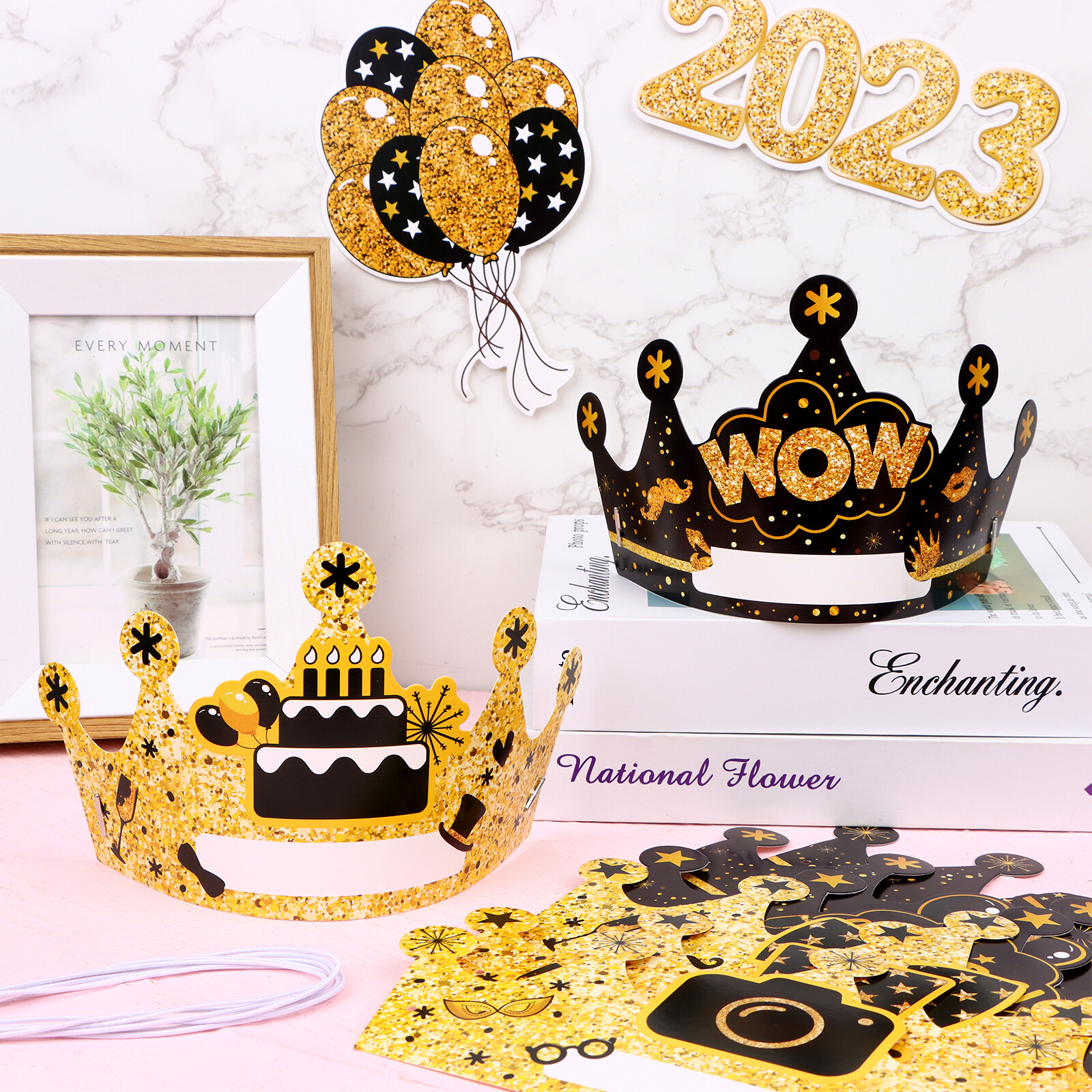 36 Pcs Happy New Year Party Hats 2023 Crown Hats for Adults Kids New ...