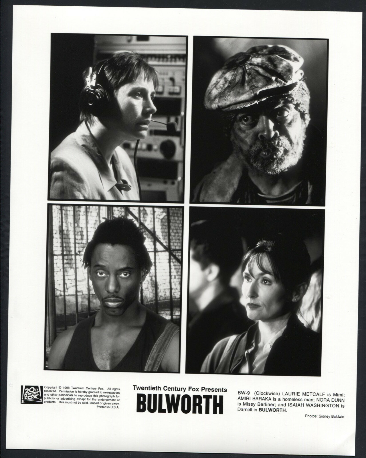Bulworth ’98 LAURIE METCALF AMIRI BARAKA NORA DUNN ISAIAH WASHINGTON | eBay