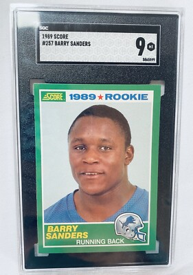 1989 Score Barry Sanders #257 Rookie RC HOF Lions SGC 9 MINT NEWLY ...