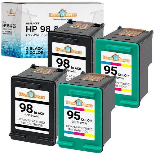 4PK Fits HP 95 HP 98 Ink Cartridges for HP Deskjet Officejet Photosmart ...