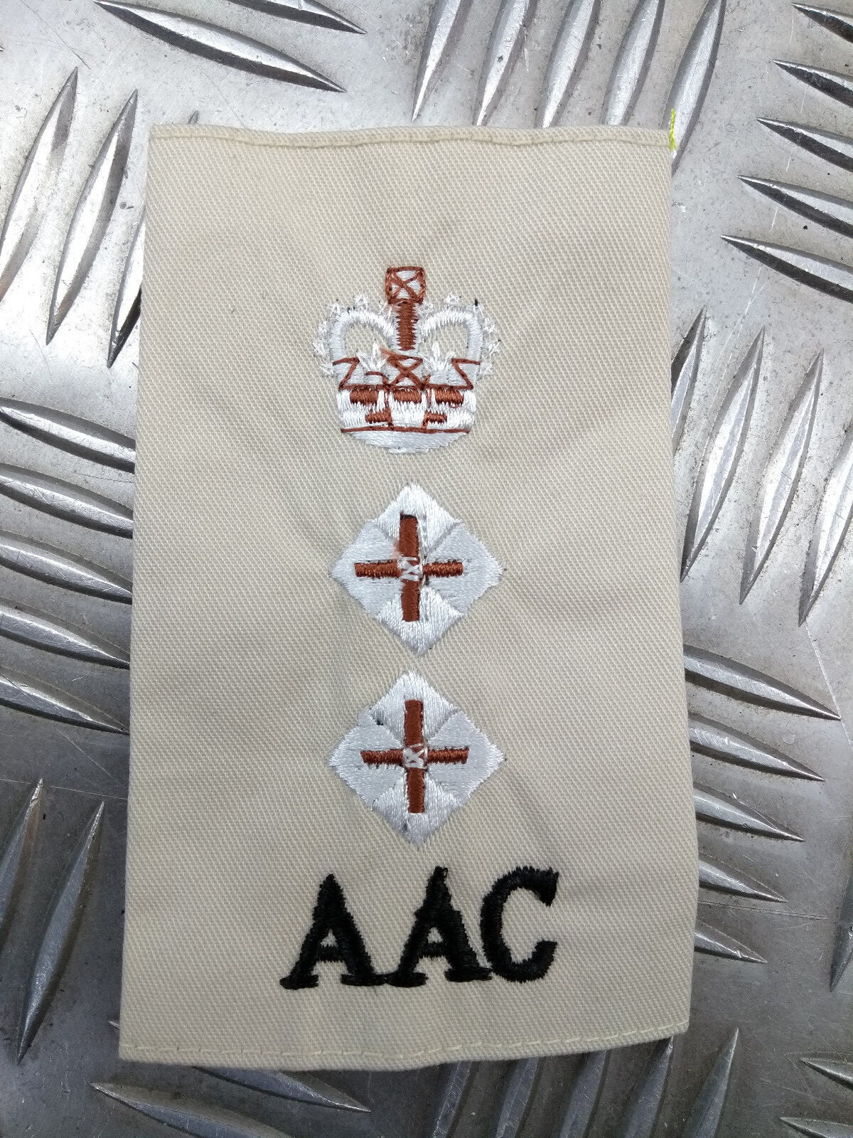 Army Air Corps AAC Light Khaki / Cream Rank Slides Various Ranks - NEW ...