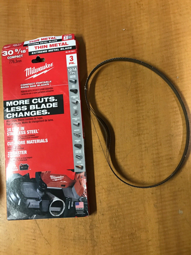 Milwaukee 30-9/16" 12/14TPI Thick Metal Band Saw Blade 3 pack 48-39 ...