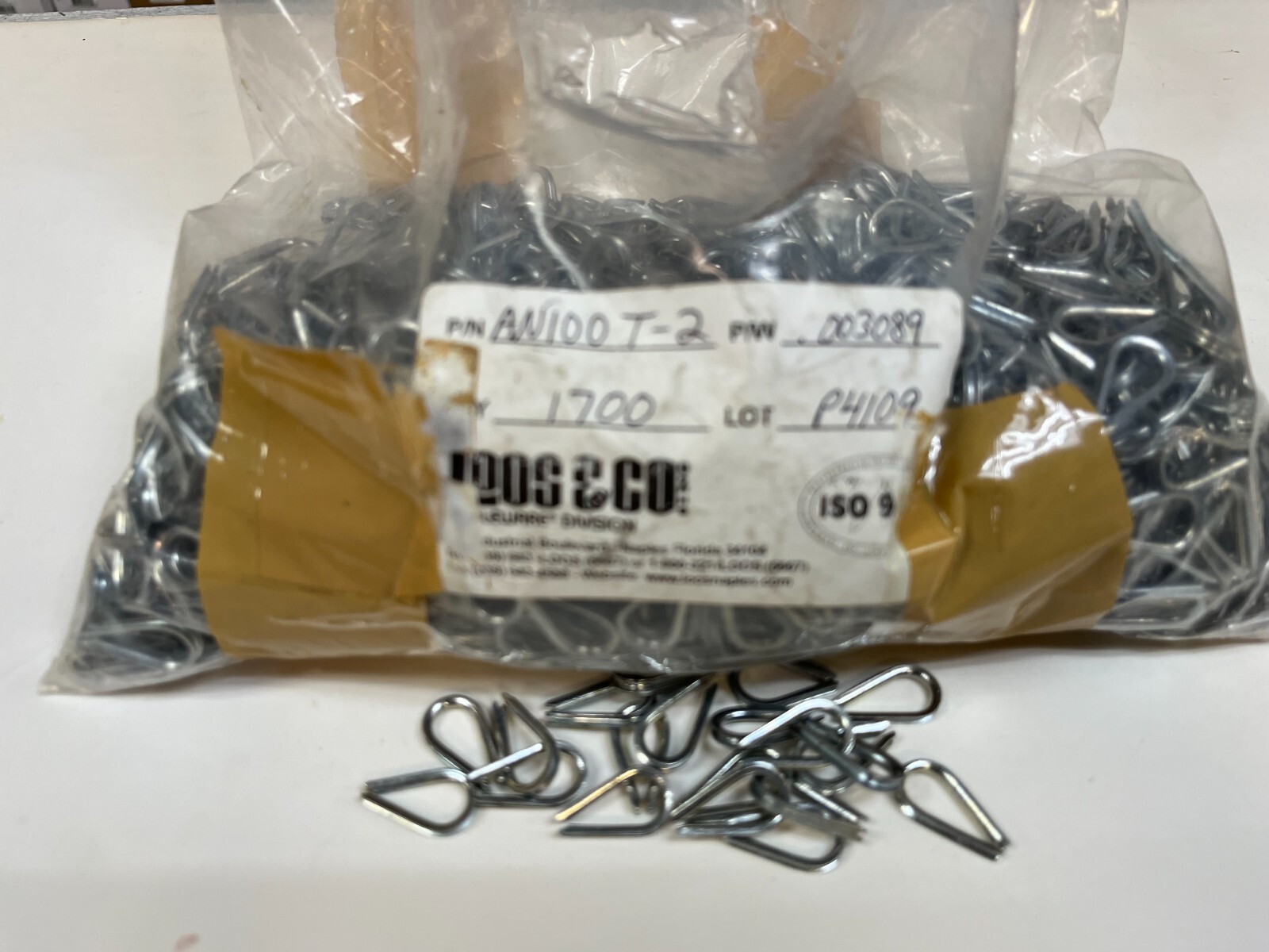 Loos Co. SIZE 1" (1/16") CABLE THIMBLES FOR DOWNRIGGER WIRE CABLE 25/PK ...