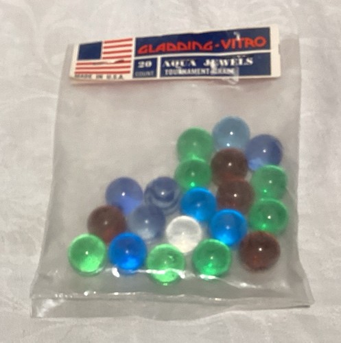 Gladding Vitro Agate Bag of 20 marbles Aqua Jewels Tournament Grade ...