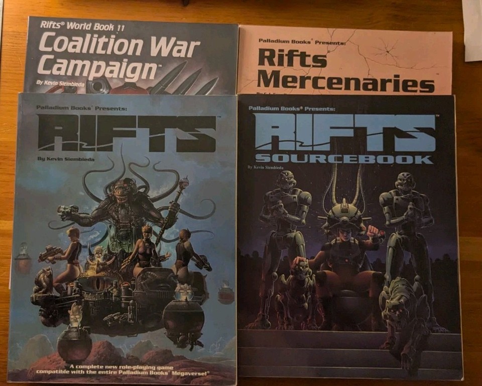4Rifts RPG books: Rifts RPG, Rifts Sourcebook, Mercenaries, Coalition ...