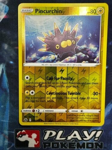 Pincurchin 056/159 Reverse Holo Crown Zenith Pokemon TCG Card NM ...
