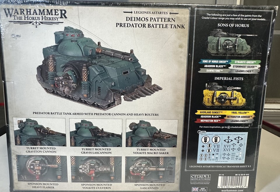 Warhammer 30k 40k Horus Hersey Deimos Pattern Preditor Battle Tank ...