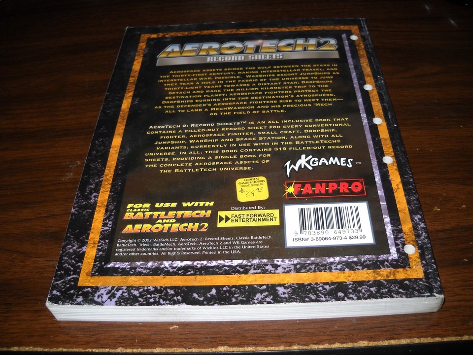 BattleTech 10973: AeroTech 2 Record Sheets | eBay