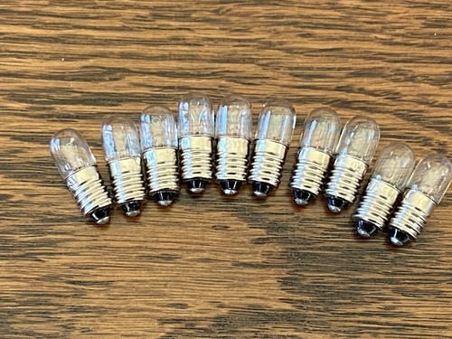 10 New #46 Incandescent Screw Base Lamp Light Bulbs 6v 6.3v .25A E10 ...